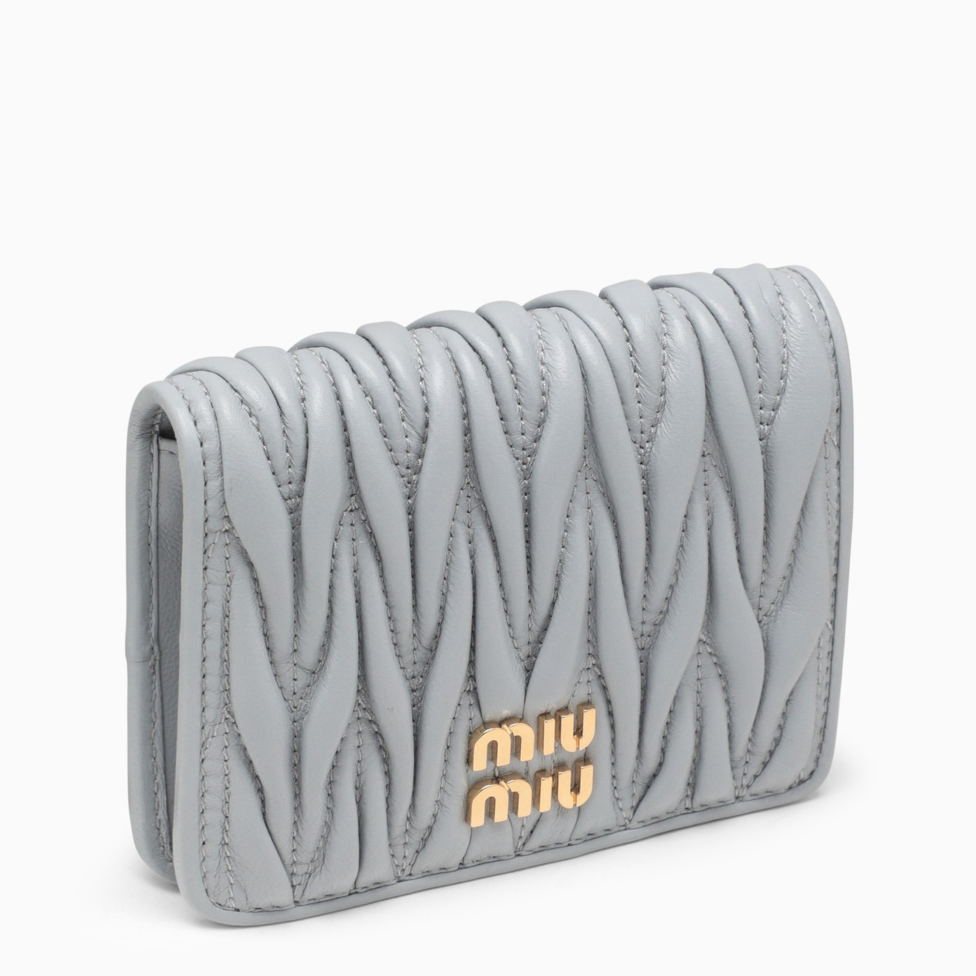 Miu Miu Cornflower Nappa leather quilted wallet | TheDoubleF