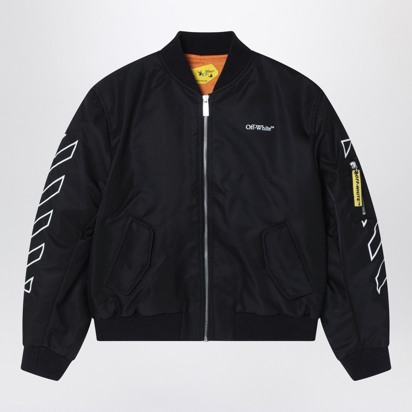 Off-White™ Black Bookish Diagonal bomber jacket | TheDoubleF