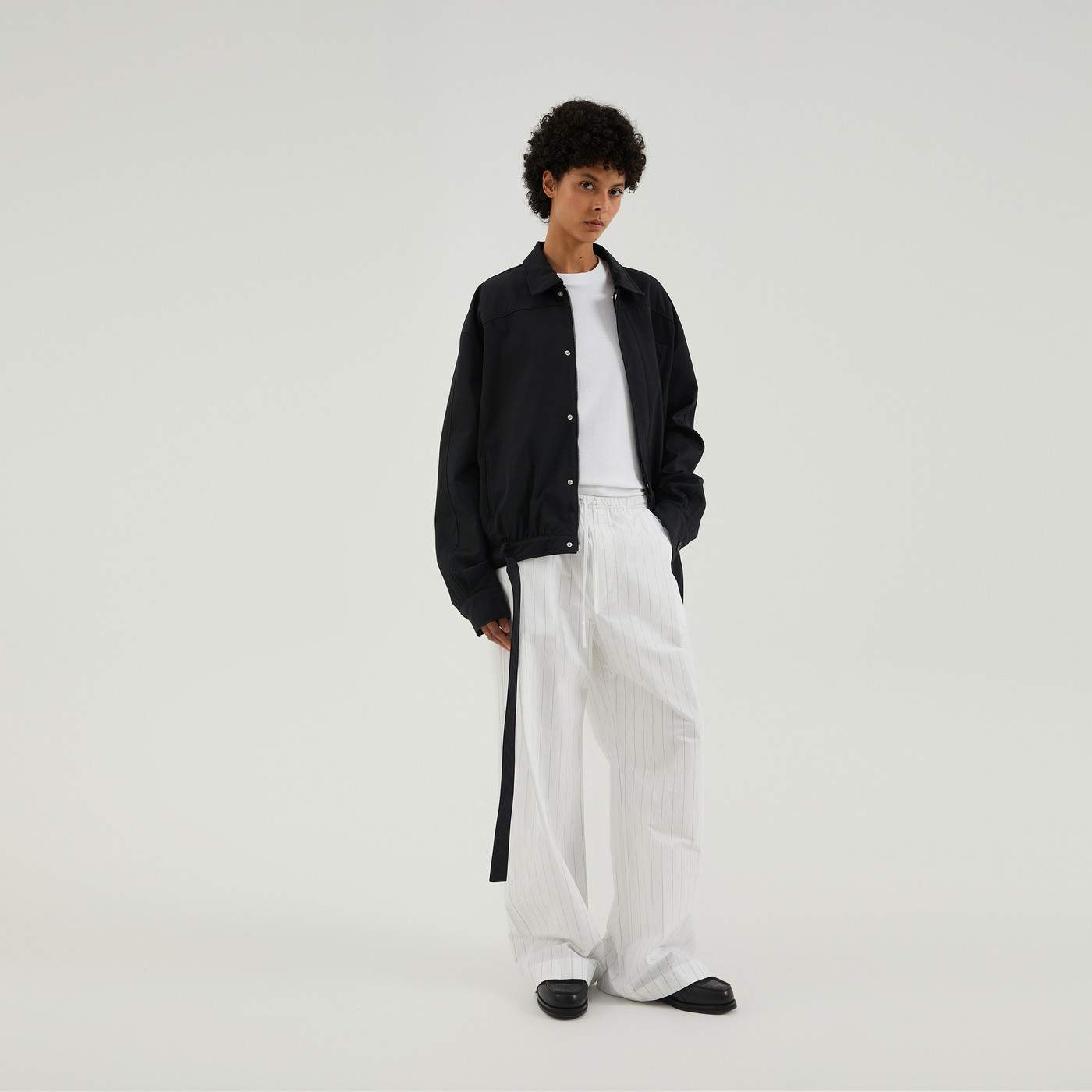 1989 STUDIO White striped boxy pants | TheDoubleF