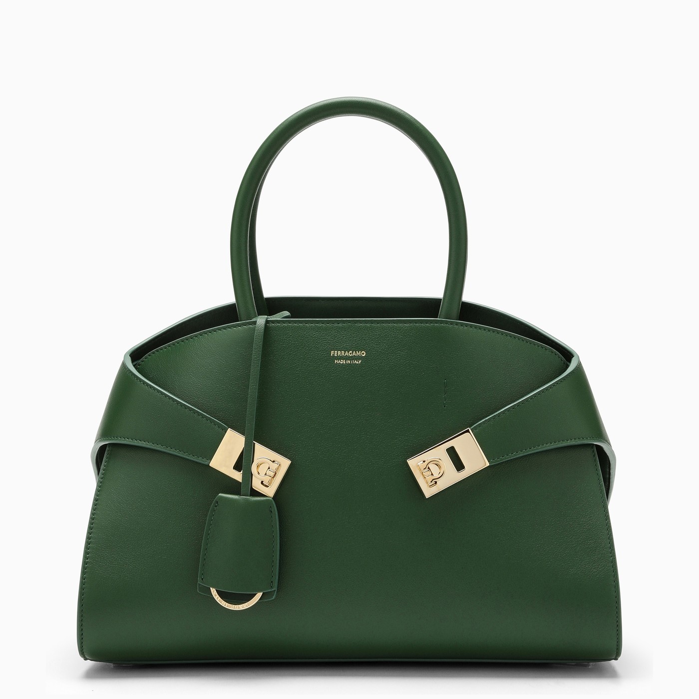 Ferragamo Hug S forest green leather handbag | TheDoubleF