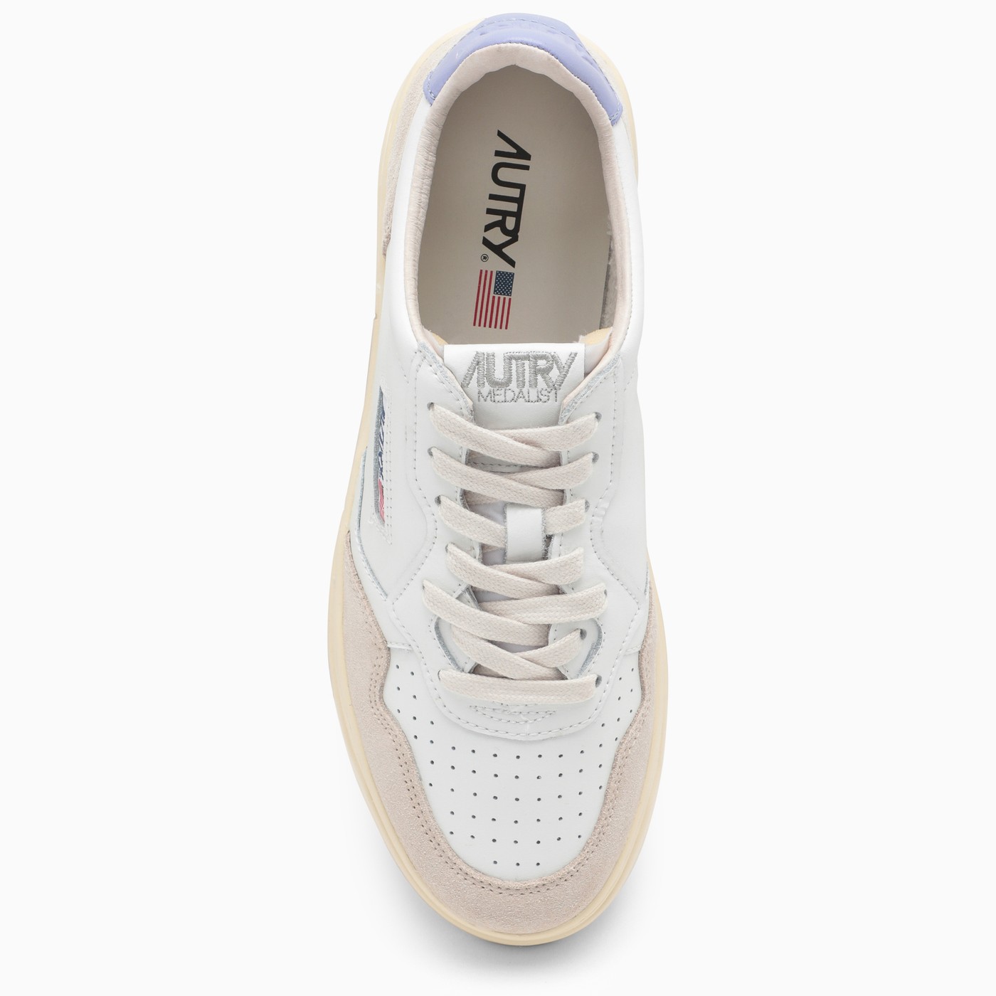 AUTRY Medalist white/lavender leather trainer | TheDoubleF