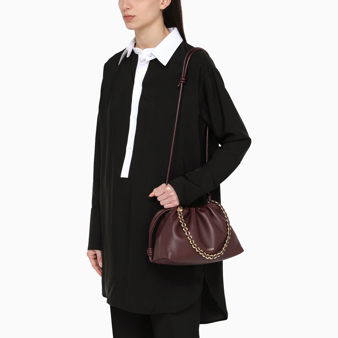 Loewe Sac Flamenco Purse bordeaux en cuir | TheDoubleF