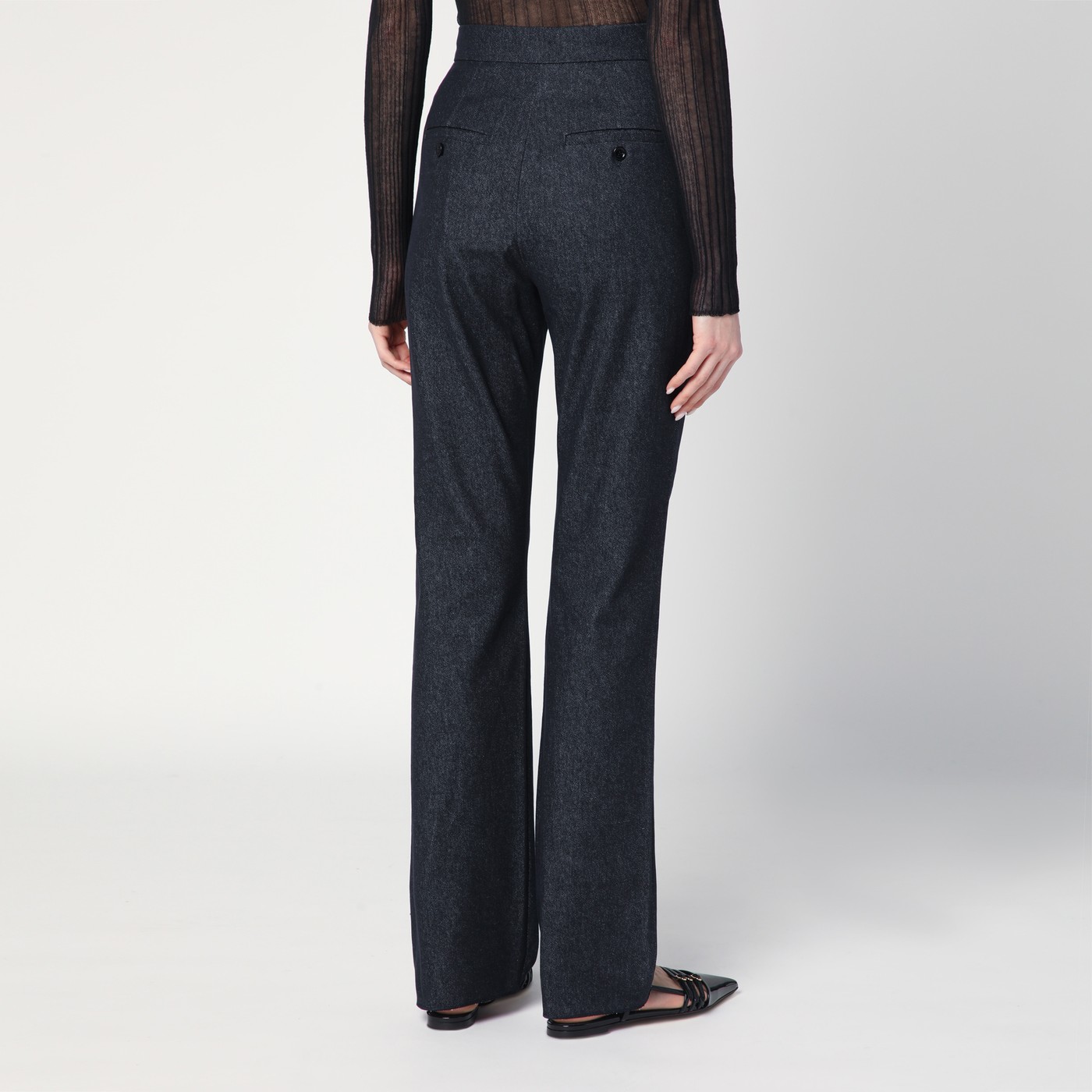 Max Mara Pantalone blu notte in cotone effetto denim | TheDoubleF