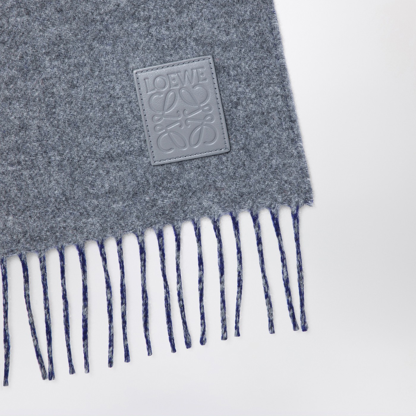 Loewe Grey/blue wool and cashmere scarf | TheDoubleF
