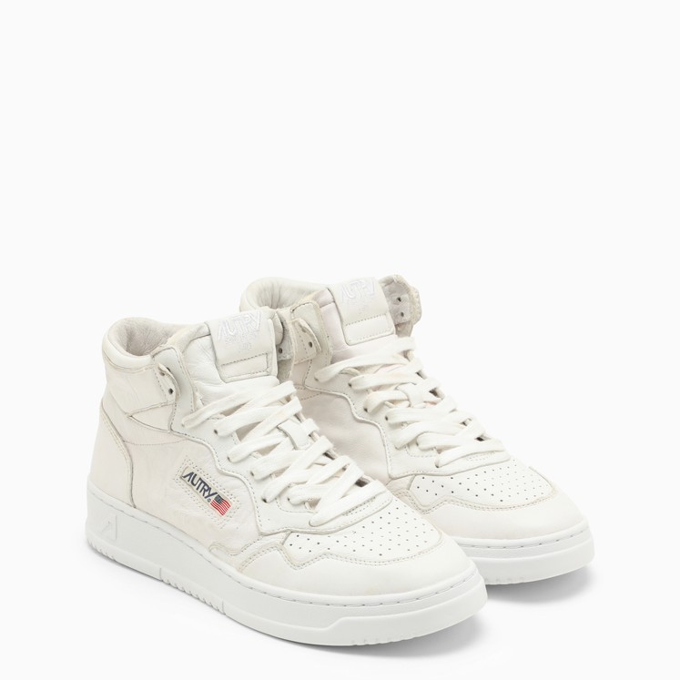 AUTRY White leather high-top sneakers | TheDoubleF