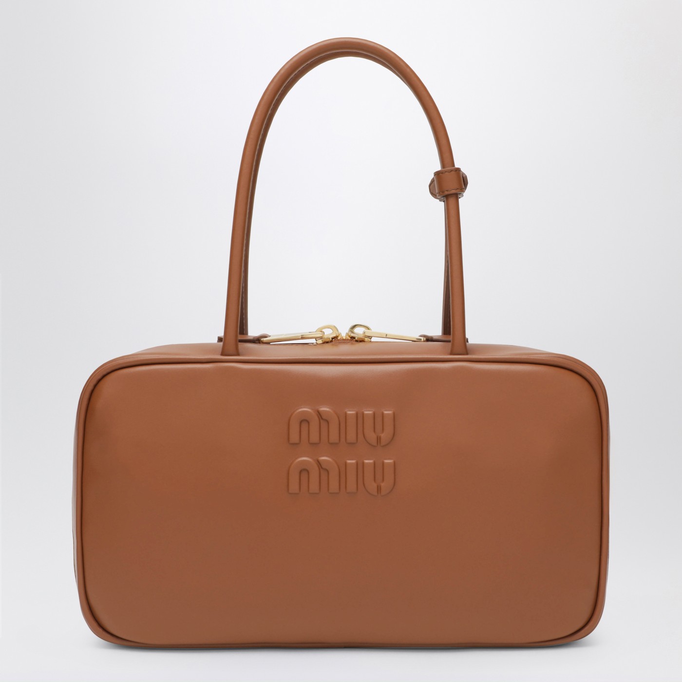 Miu Miu Beau Medium bag in Cognac-colored leather | TheDoubleF
