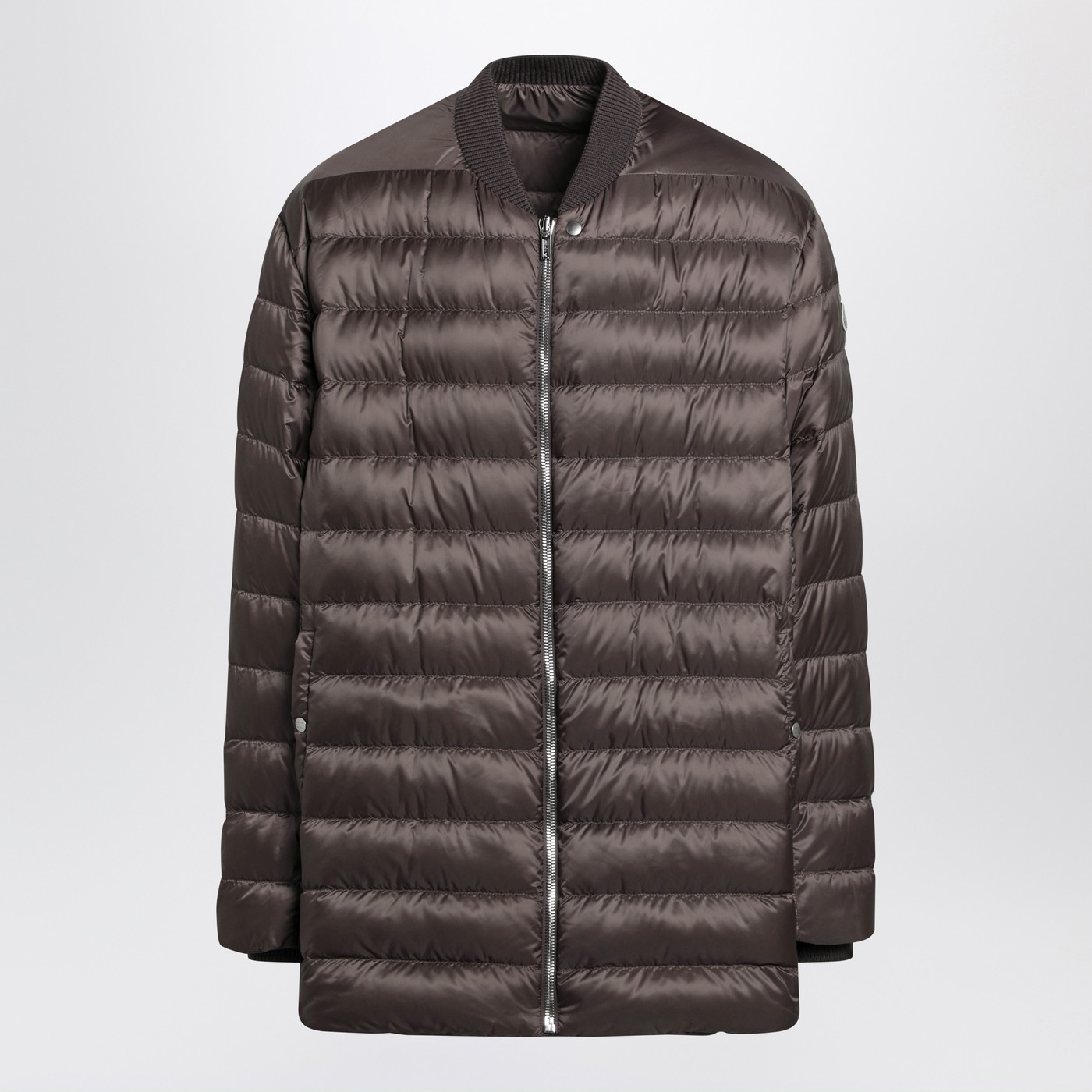 Moncler + Rick Owens Mud-colored quilted zip-up down jacket | TheDoubleF