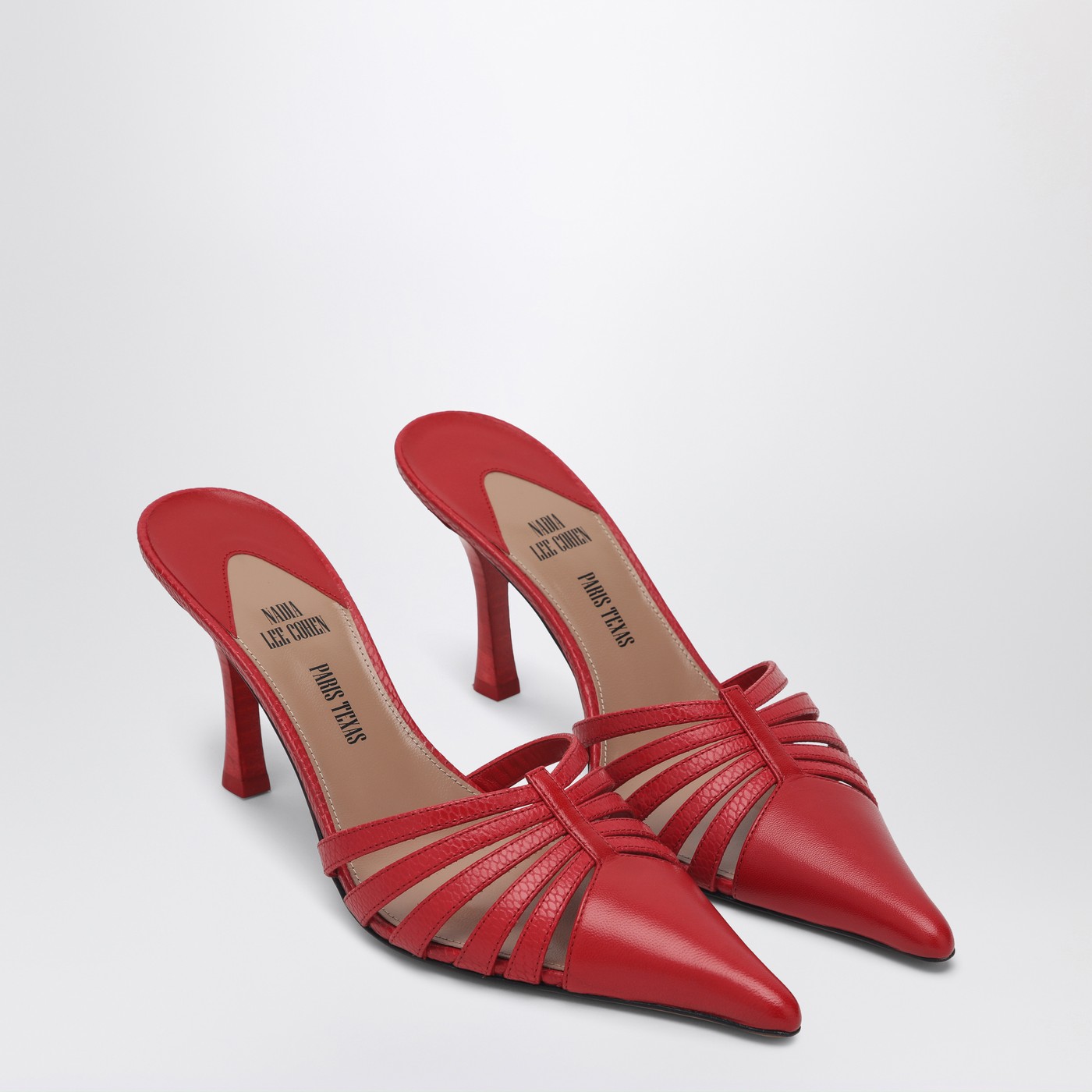 Paris Texas Red leather mule Nadia | TheDoubleF
