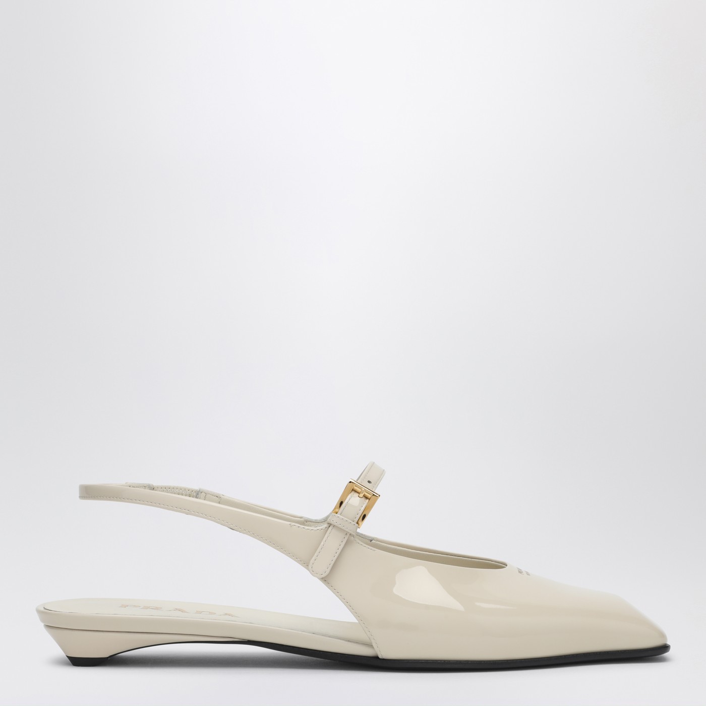 Prada Ivory patent leather slingback ballerina | TheDoubleF