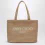 Jimmy Choo Strandtasche East-West aus natürlichem Raffia-Bast | TheDoubleF