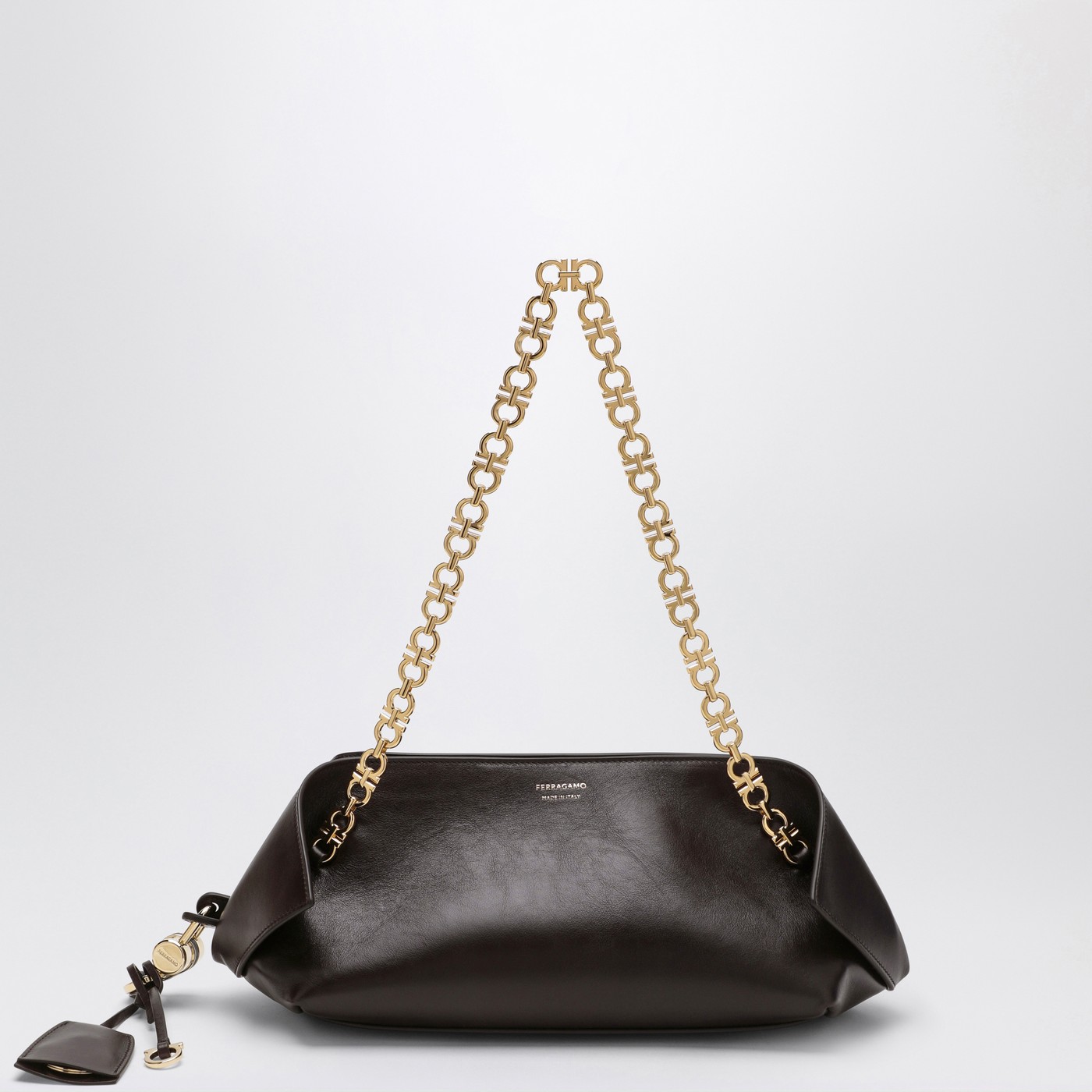 Ferragamo Shoulder bag S in dark brown leather | TheDoubleF