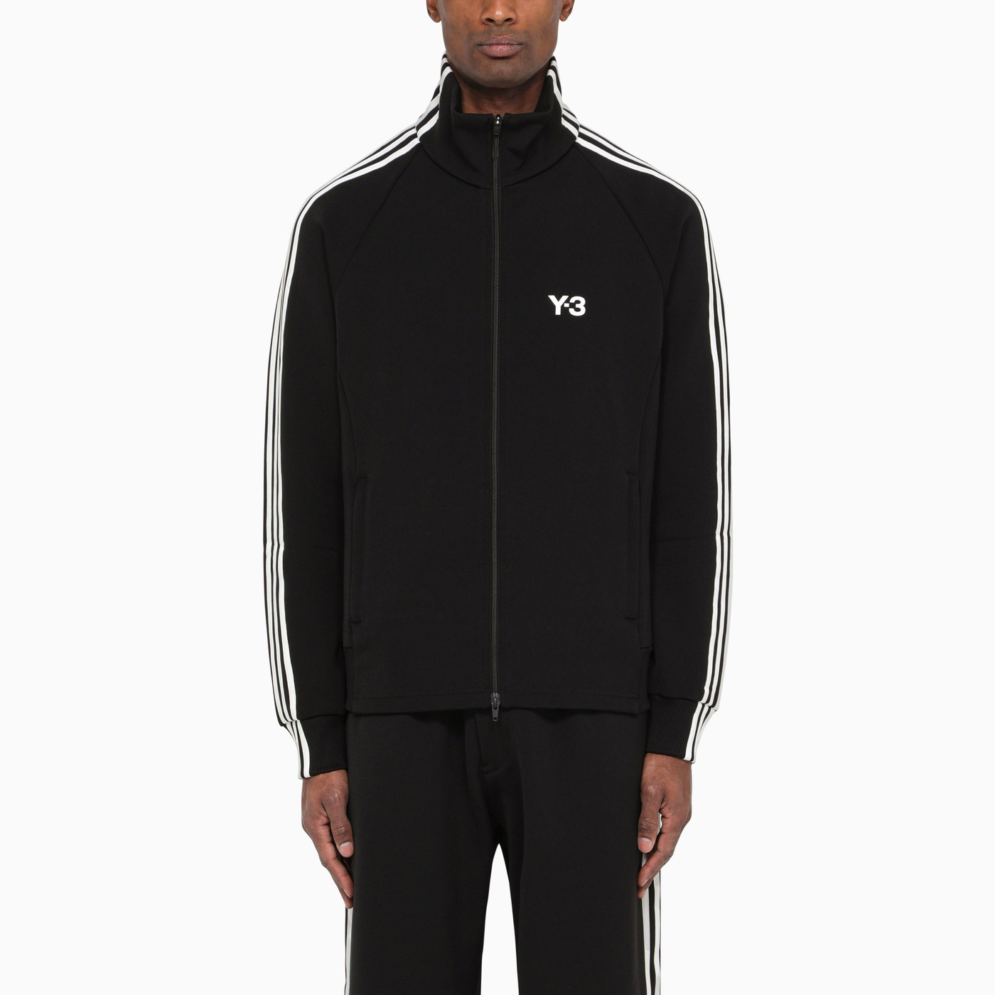 adidas Y-3 Black and white track sweater with logo | TheDoubleF