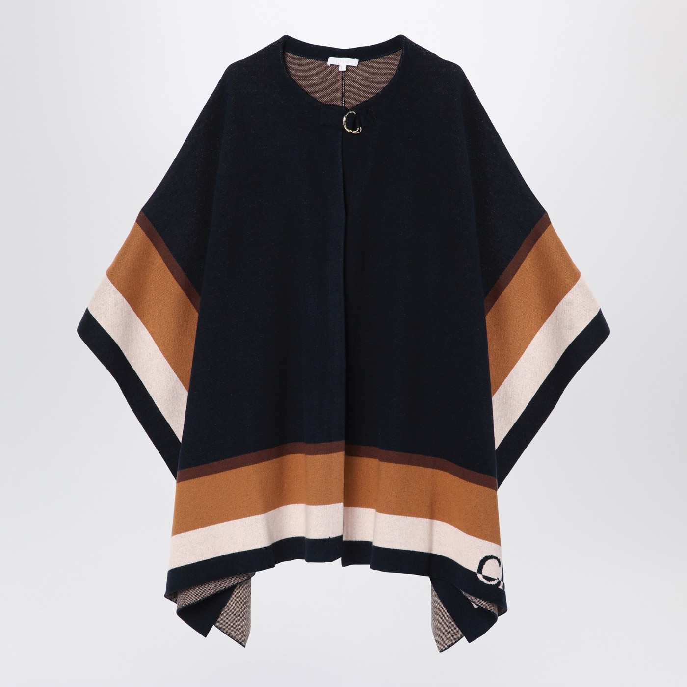 Chloé Navy blue cotton blend cape | TheDoubleF