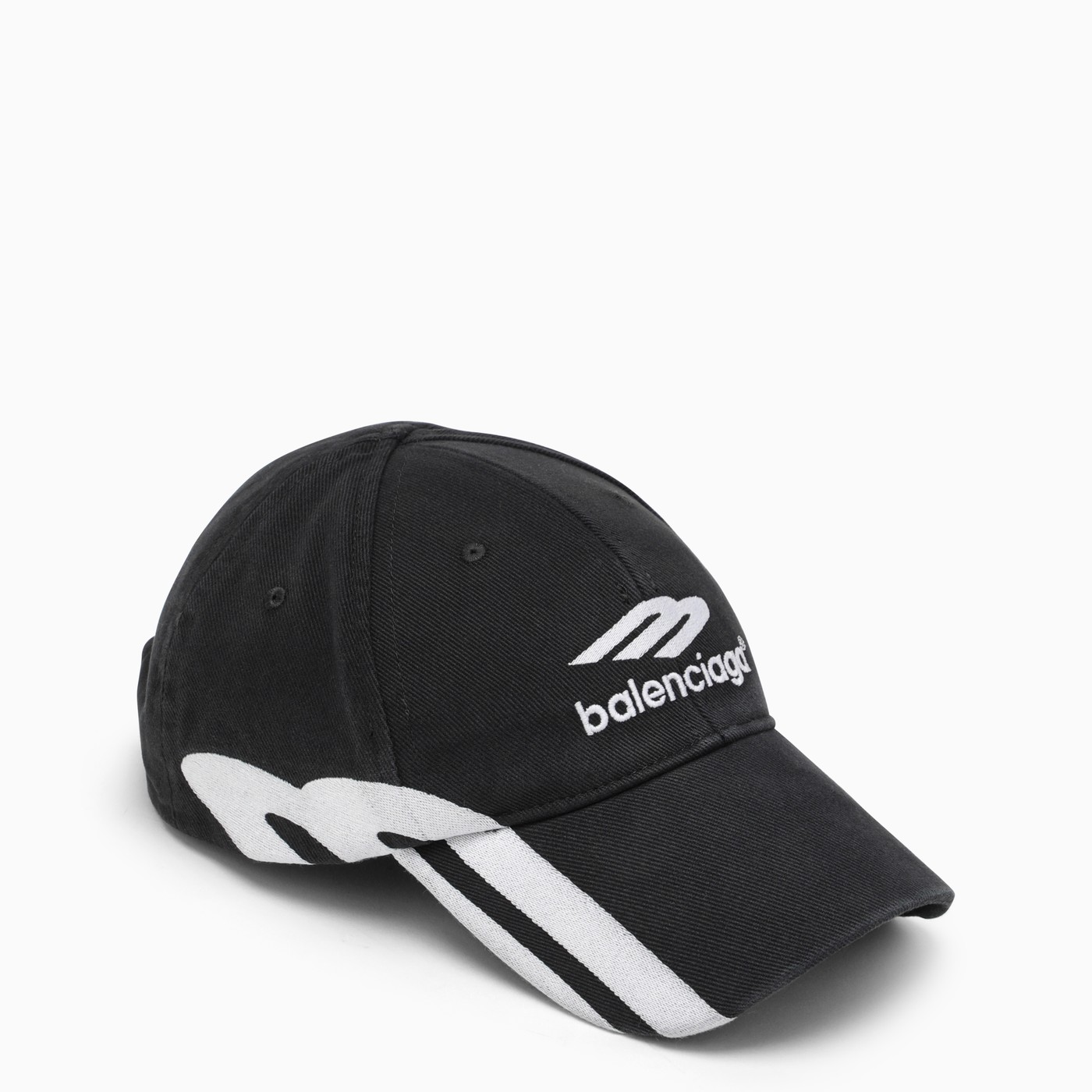 Balenciaga Black washed out baseball cap with logo | TheDoubleF