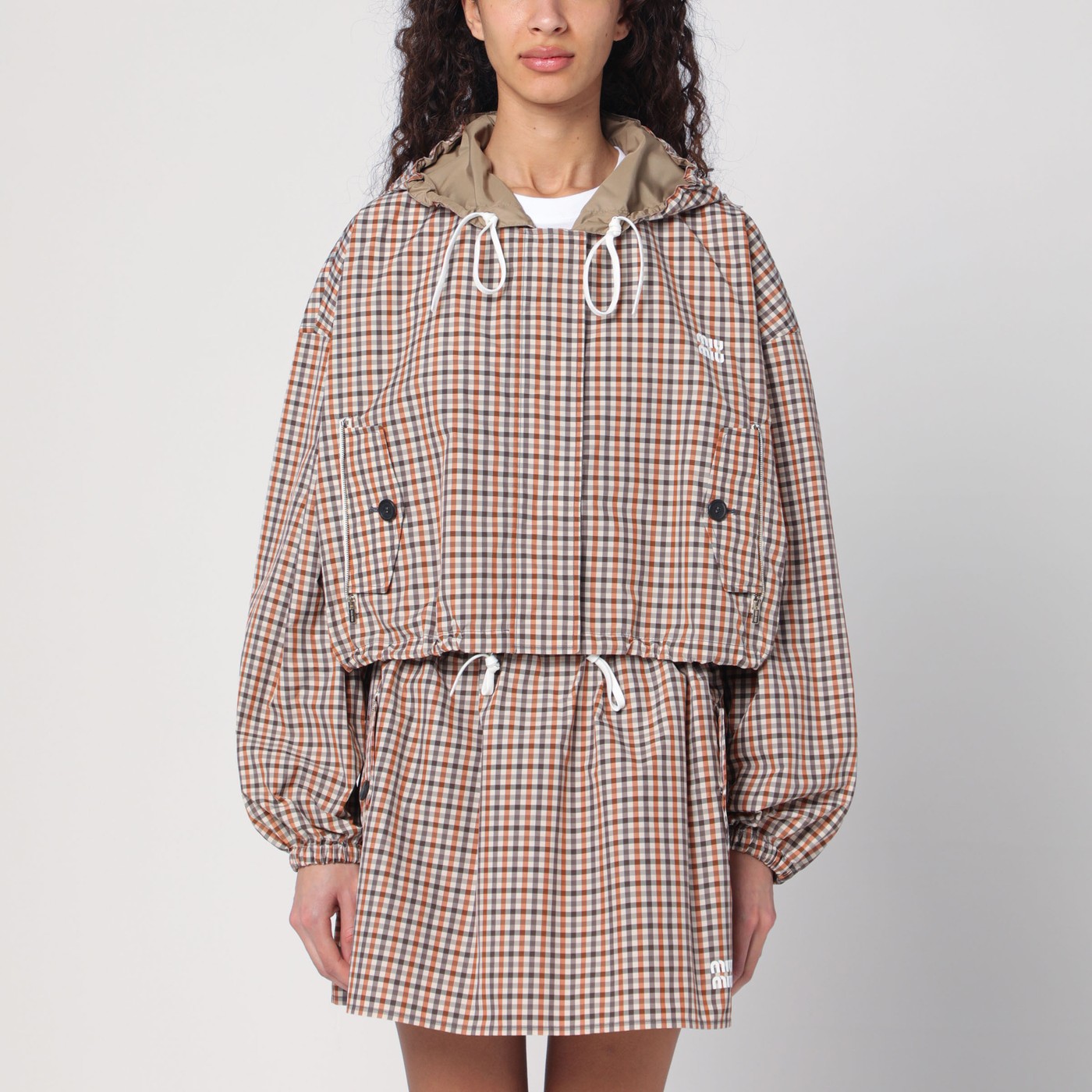 Miu Miu Vichy pattern blouson in Tela Tec | TheDoubleF