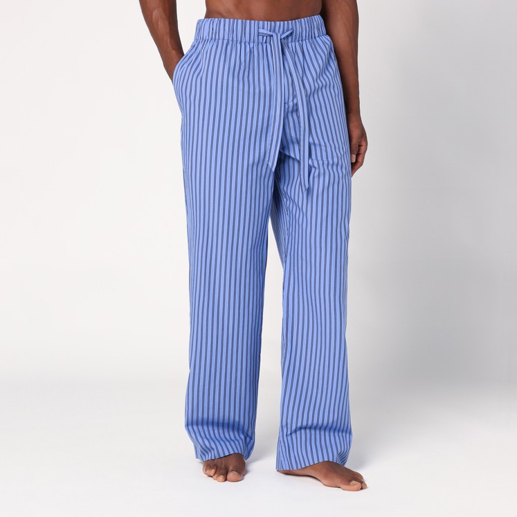 Tekla Beige striped pyjama shirt | TheDoubleF