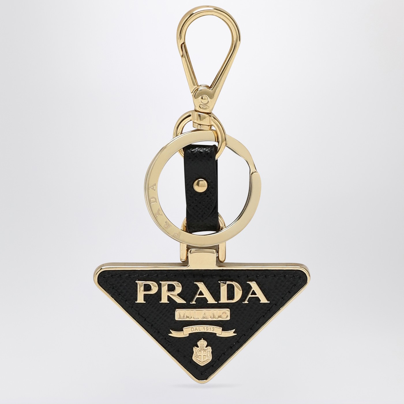 Prada Black logo triangle key case | TheDoubleF