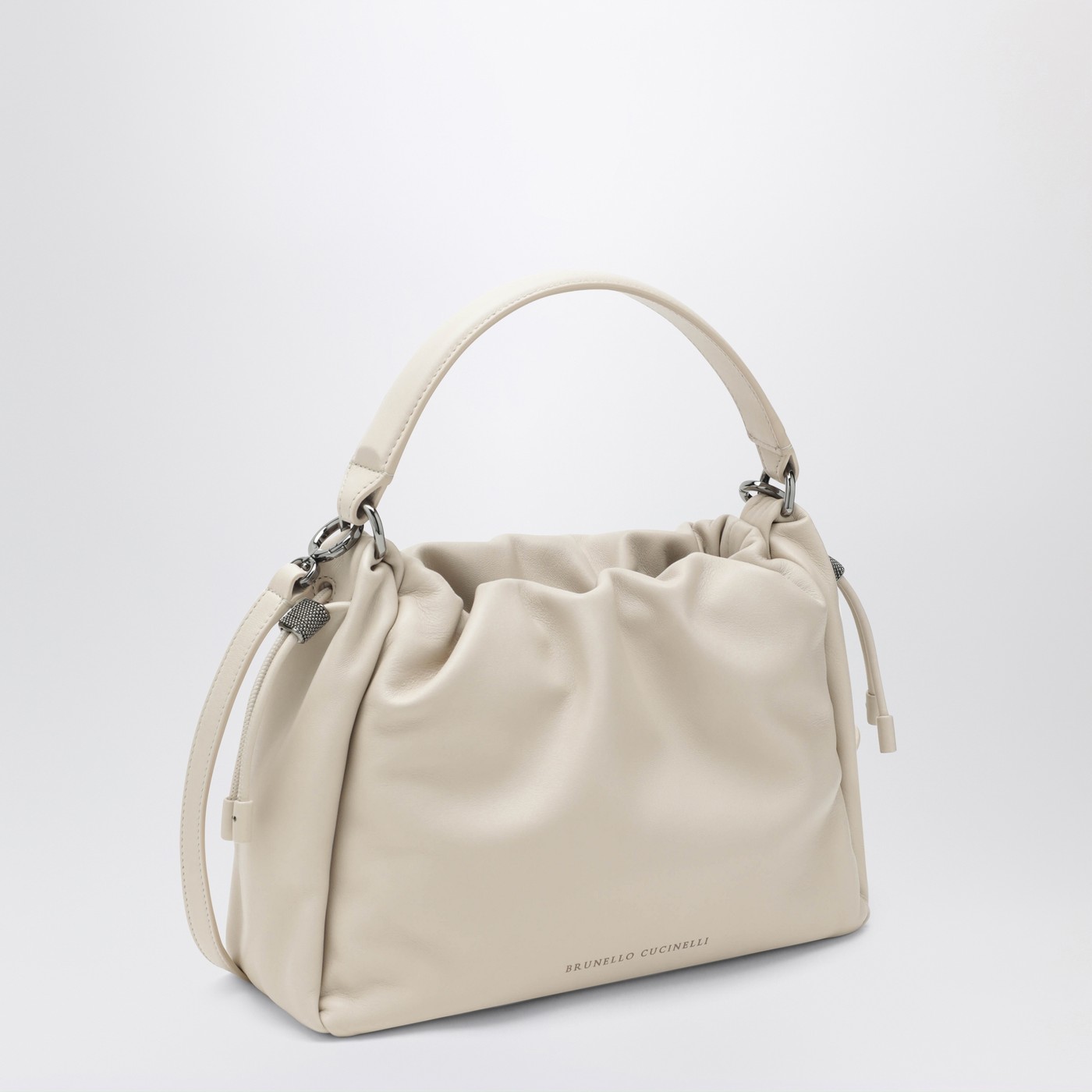 Brunello Cucinelli Bucket Mellow small ivory bag | TheDoubleF