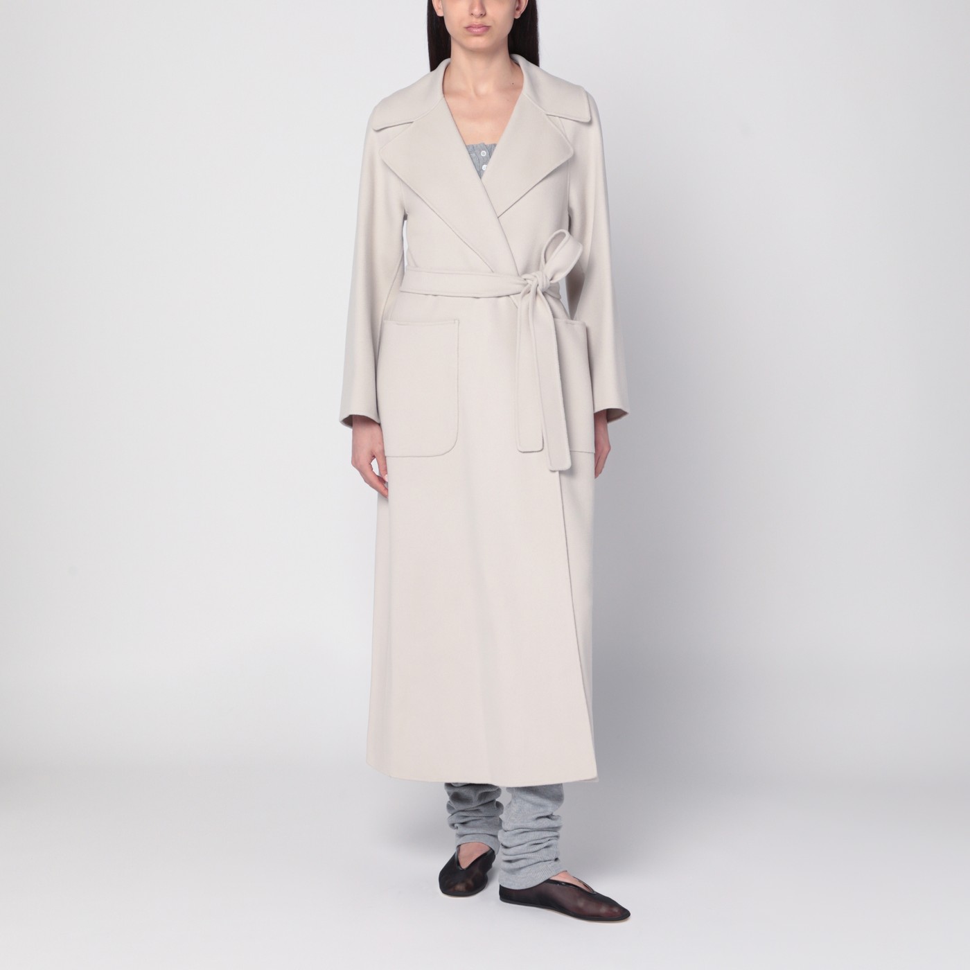 'S Max Mara Cappotto a vestaglia avorio in lana | TheDoubleF