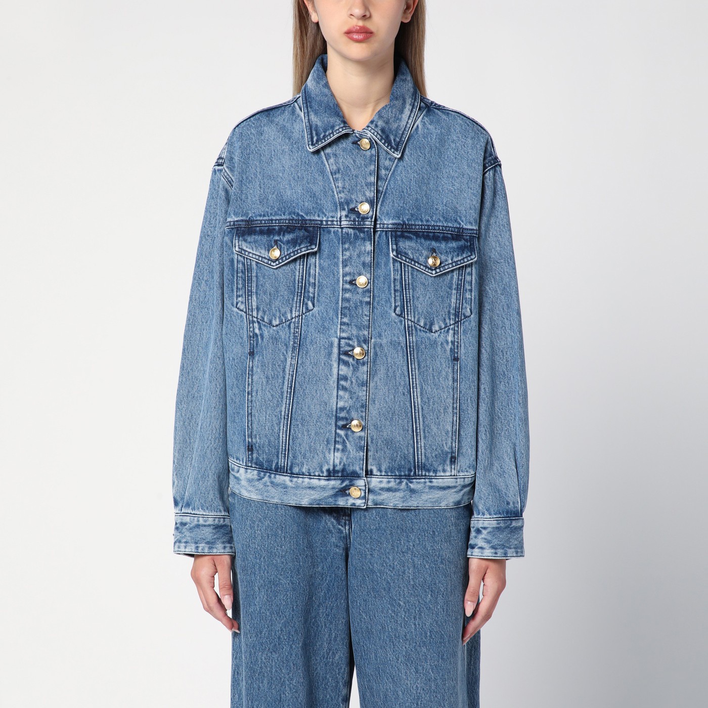 Palm Angels Denim jacket with jungle insert | TheDoubleF