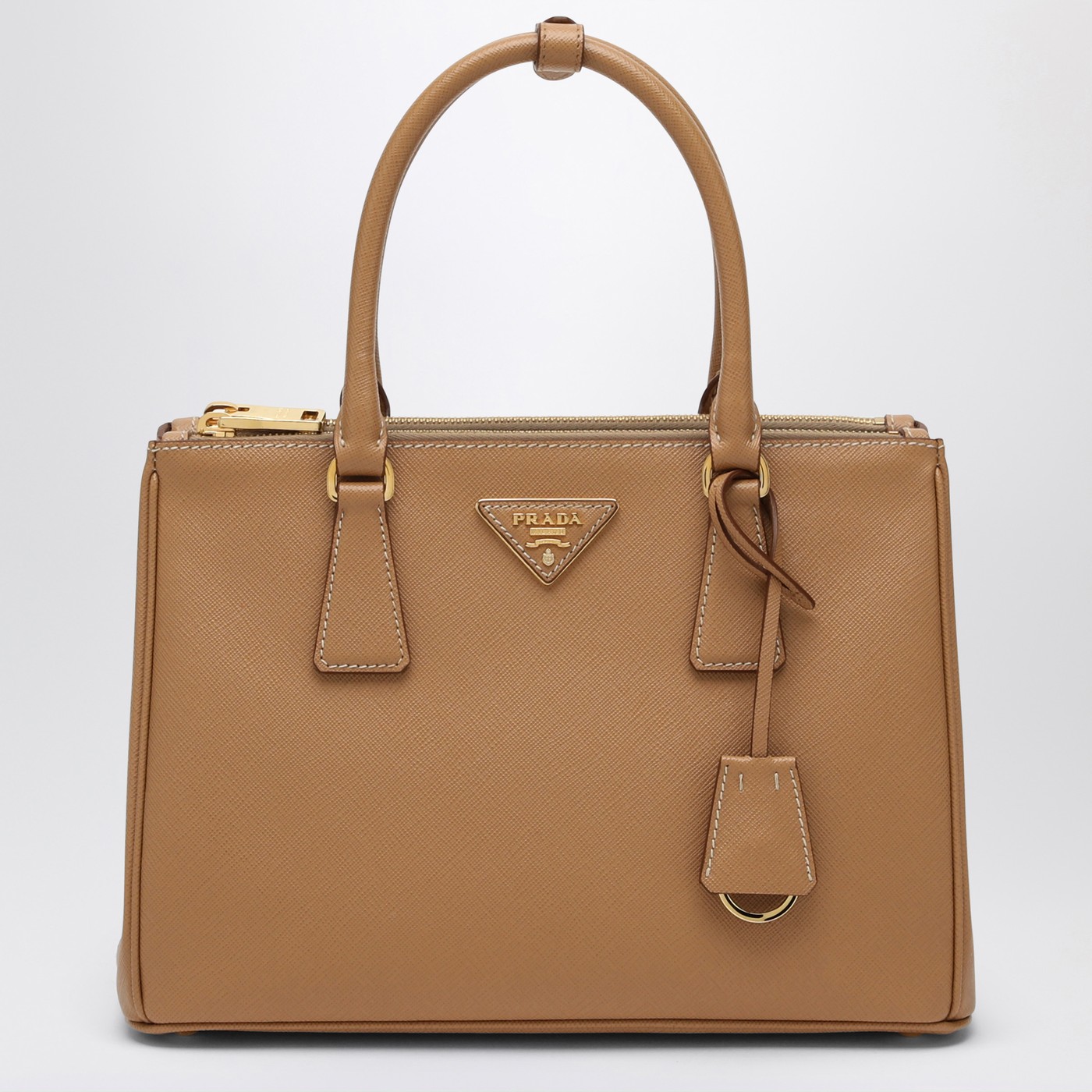 Prada Medium beige Galleria bag in Saffiano | TheDoubleF