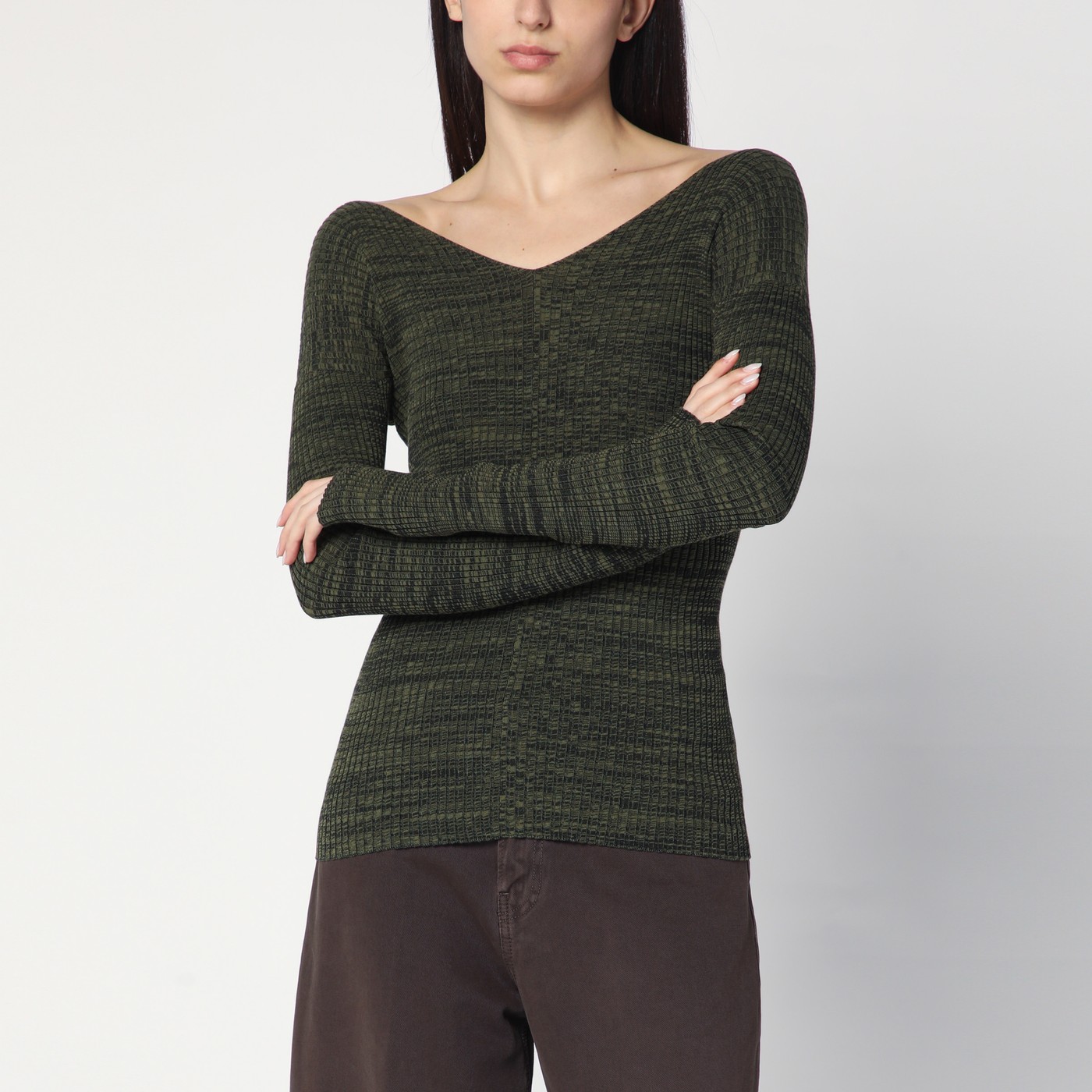 6397 Double-V military green sweater | TheDoubleF