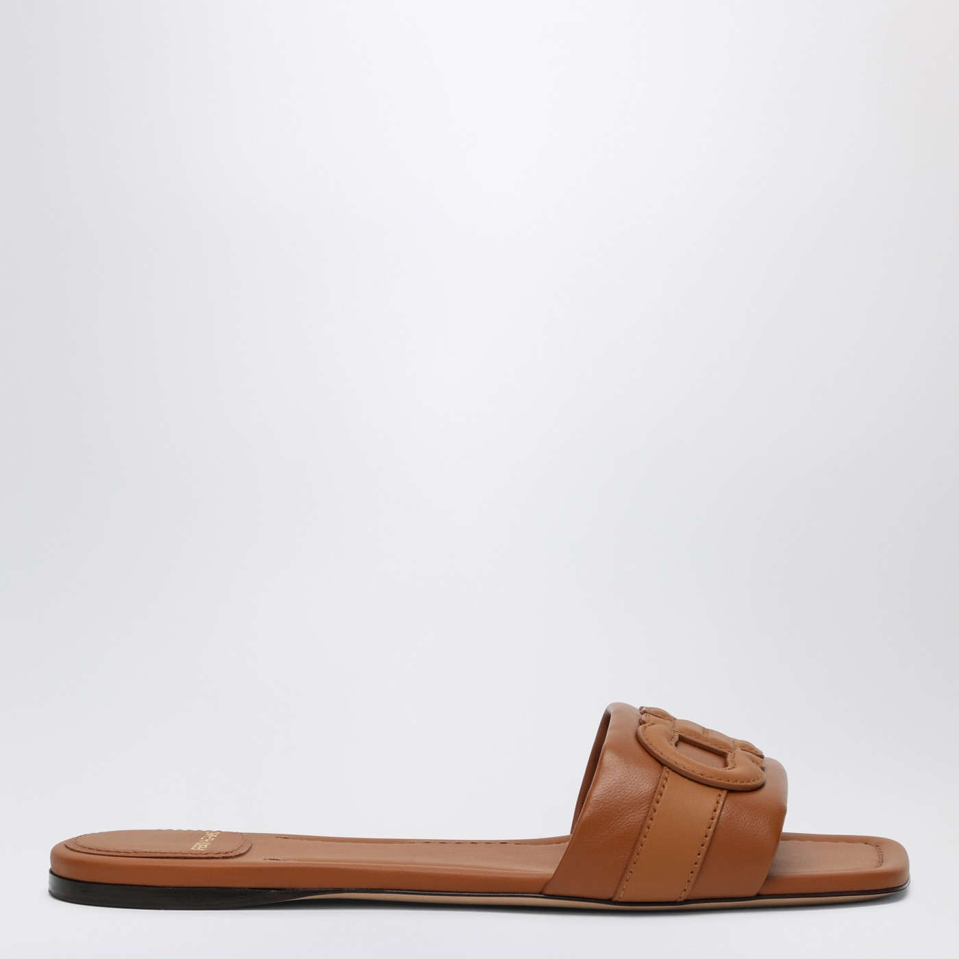 Ferragamo Gancini slide in cognac leather | TheDoubleF