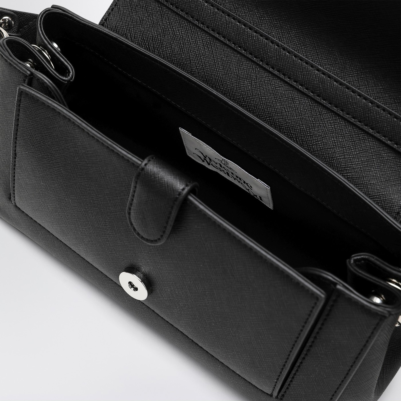 Vivienne Westwood Medium black smooth shoulder bag Hazel | TheDoubleF