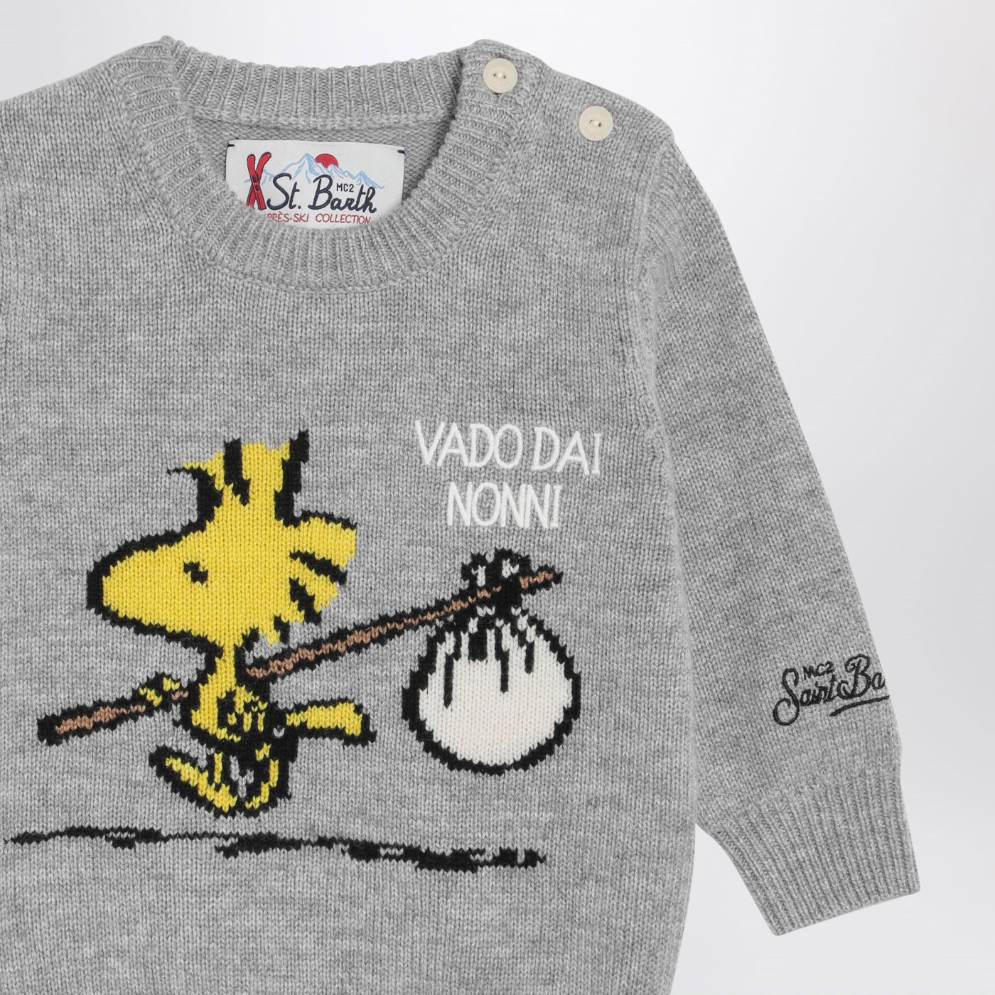 MC2 Saint Barth Grey wool-blend sweater with Woodstock | TheDoubleF