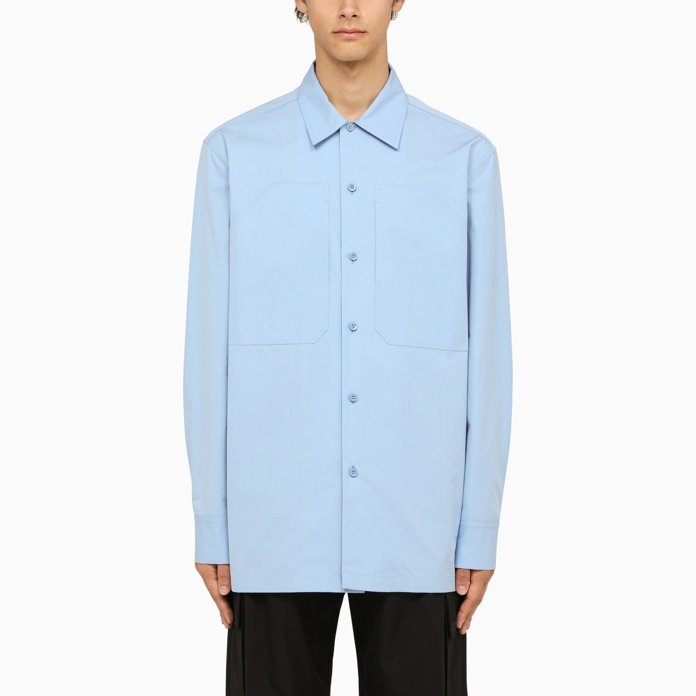 Jil Sander Light blue oversize shirt with pockets | TheDoubleF