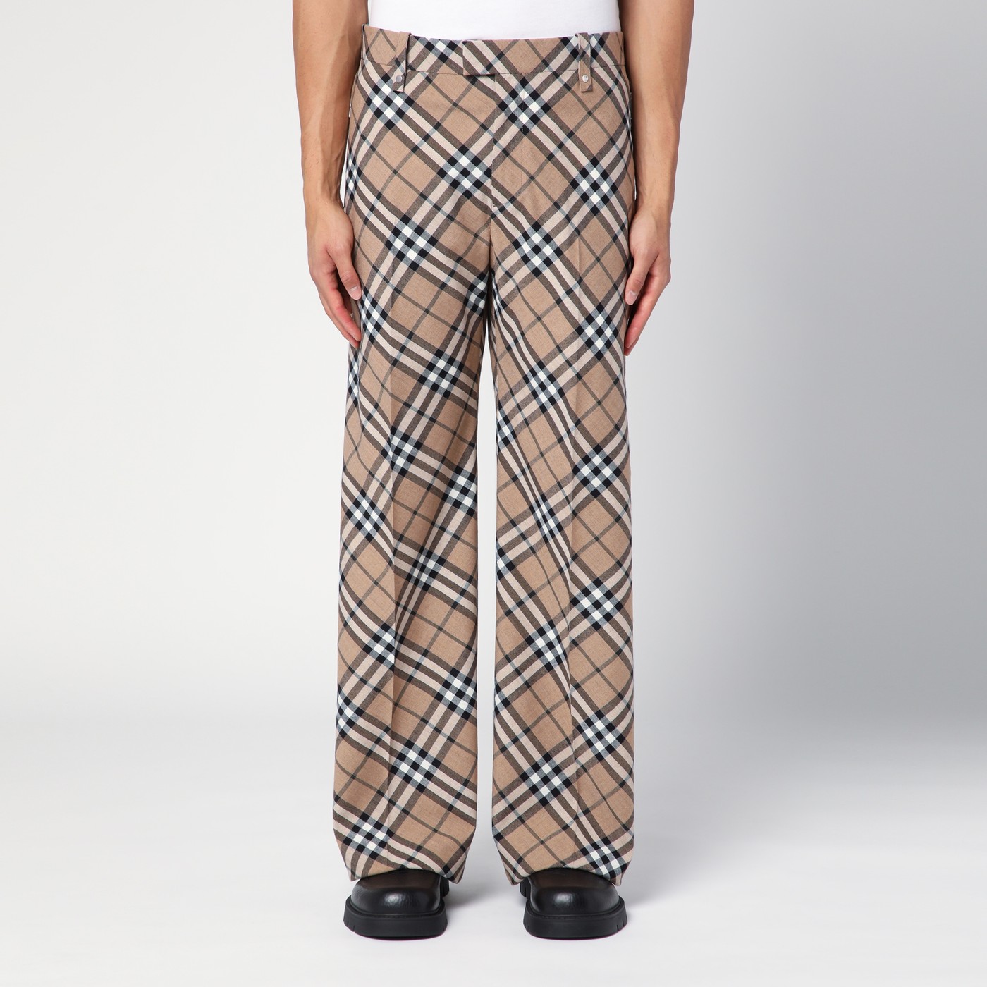 Burberry Pantalon à motif Check en laine mélangée | TheDoubleF