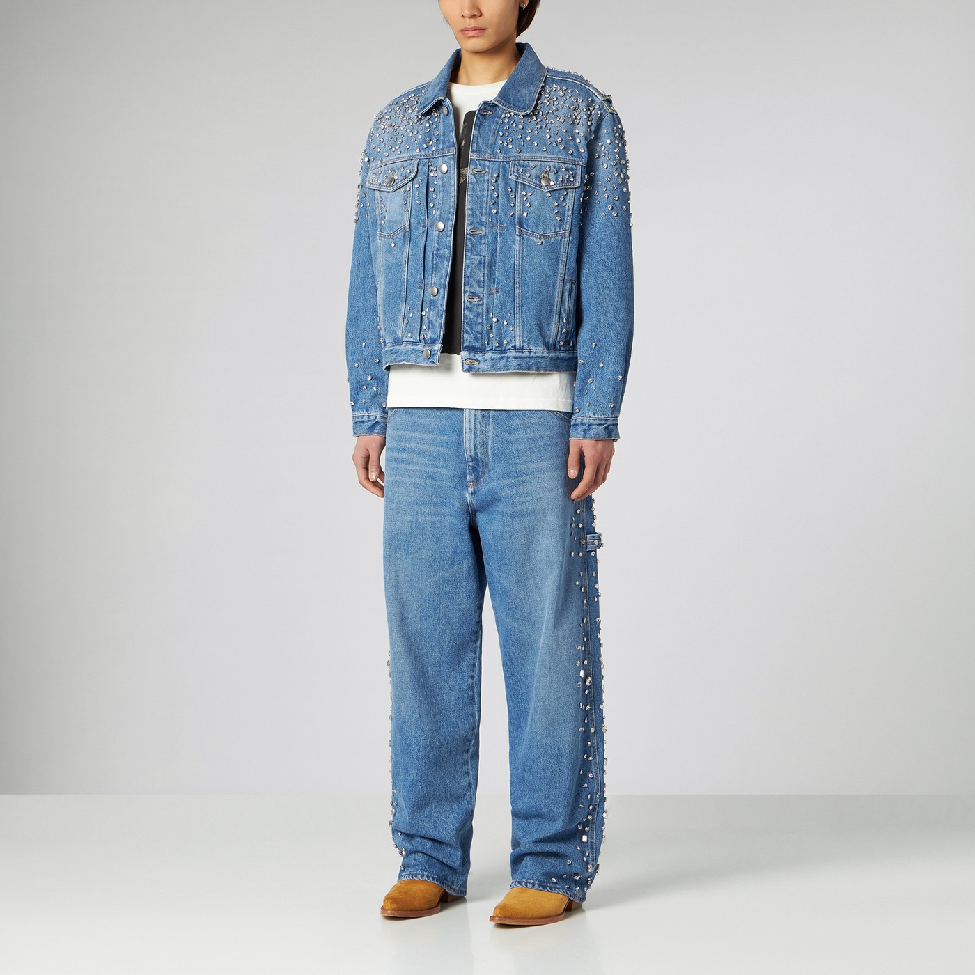 1989 STUDIO Denim Trucker Jacket Crystals blue | TheDoubleF