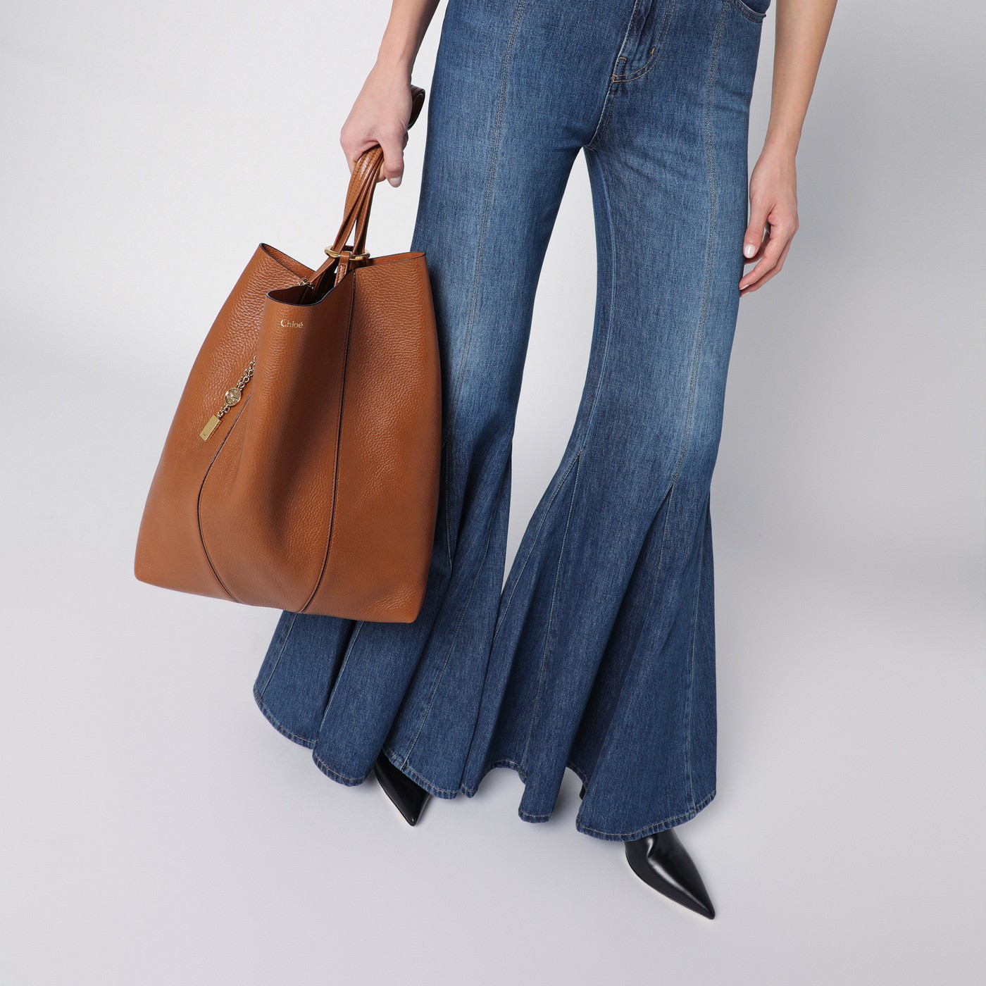 Chloé Chloé Spin brown large Tote Bag | TheDoubleF