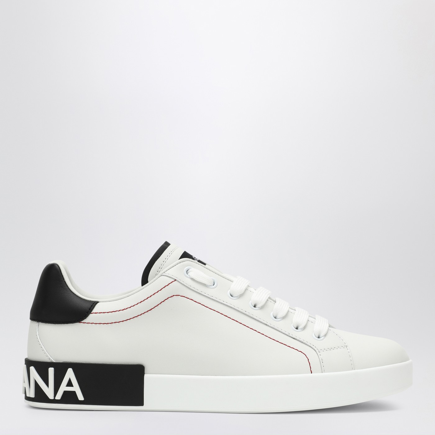 Dolce&Gabbana Portofino white/black leather trainer | TheDoubleF