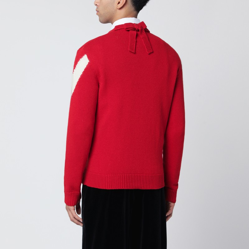 Valentino Red Sweater With Vlogo On Bow | ModeSens